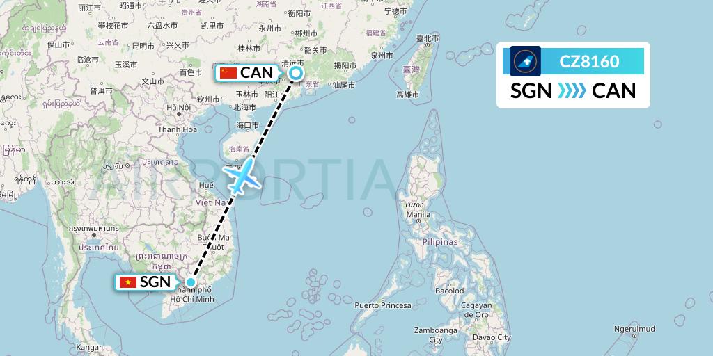 CZ8160 Flight Status China Southern Airlines: Ho Chi Minh City to ...
