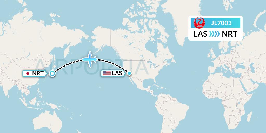 JL7003 Flight Status Japan Airlines: Las Vegas to Tokyo (JAL7003)