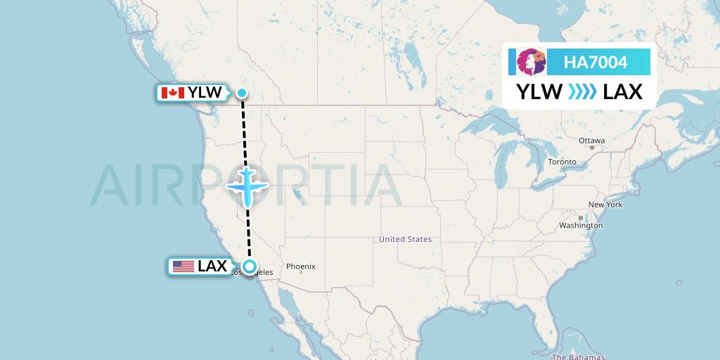 HA7004 Flight Status Hawaiian Airlines: Kelowna to Los Angeles (HAL7004)