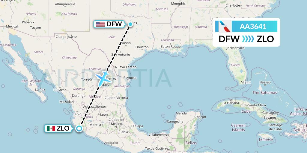 AA3641 Flight Status American Airlines: Dallas to Manzanillo (AAL3641)