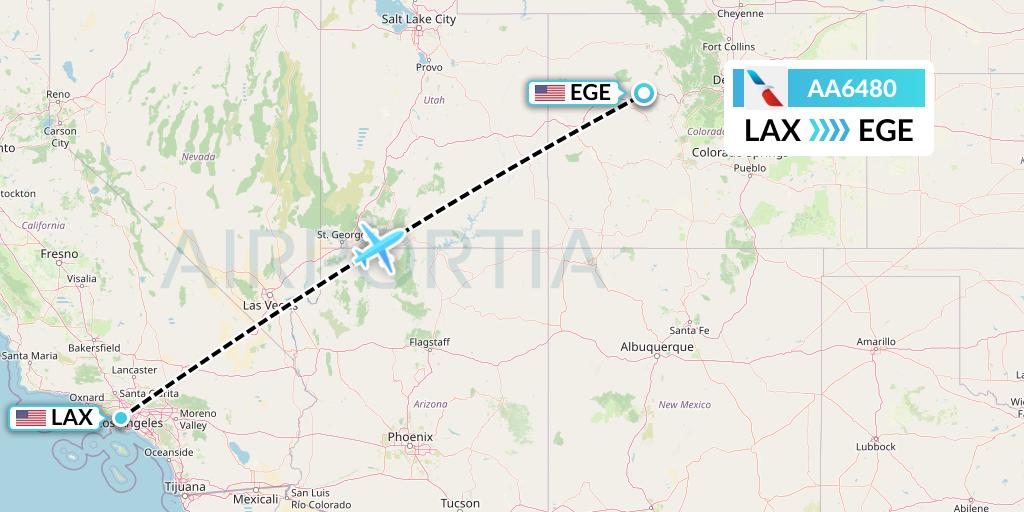 AA6480 Flight Status American Airlines: Los Angeles to Eagle (AAL6480)