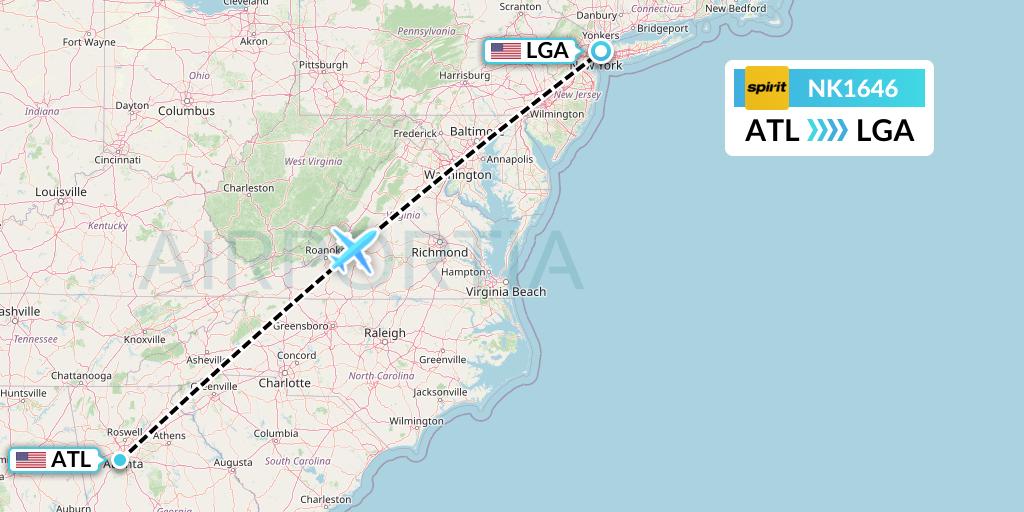 NK1646 Flight Status Spirit Airlines: Atlanta to New York (NKS1646)