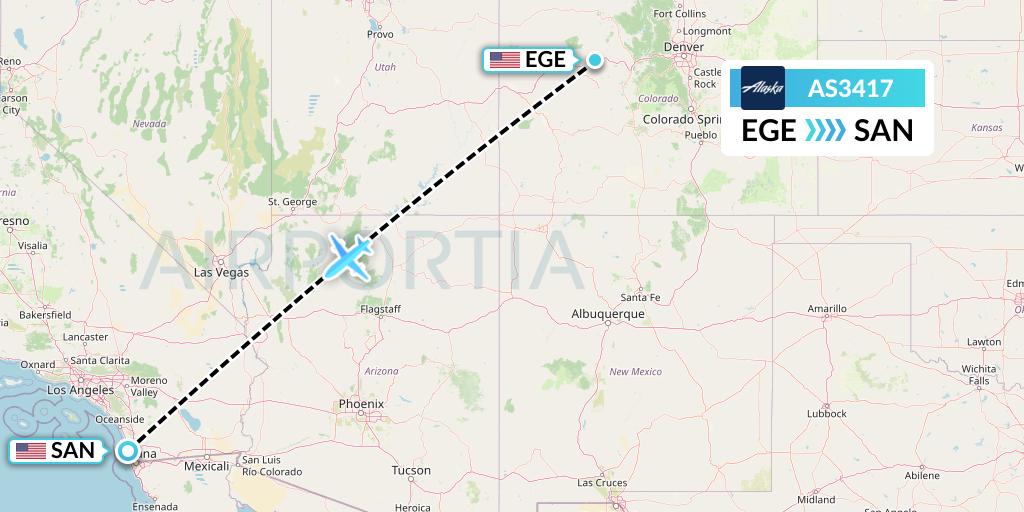 AS3417 Flight Status Alaska Airlines: Eagle to San Diego (ASA3417)
