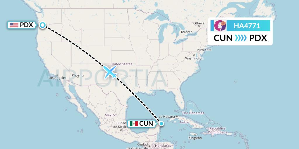 HA4771 Flight Status Hawaiian Airlines: Cancun to Portland (HAL4771)