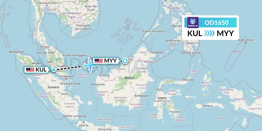 OD1650 Flight Status Batik Air Malaysia: Kuala Lumpur to Miri (MXD1650)