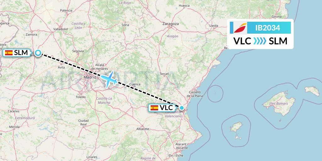 IB2034 Flight Status Iberia: Valencia to Salamanca (IBE2034)