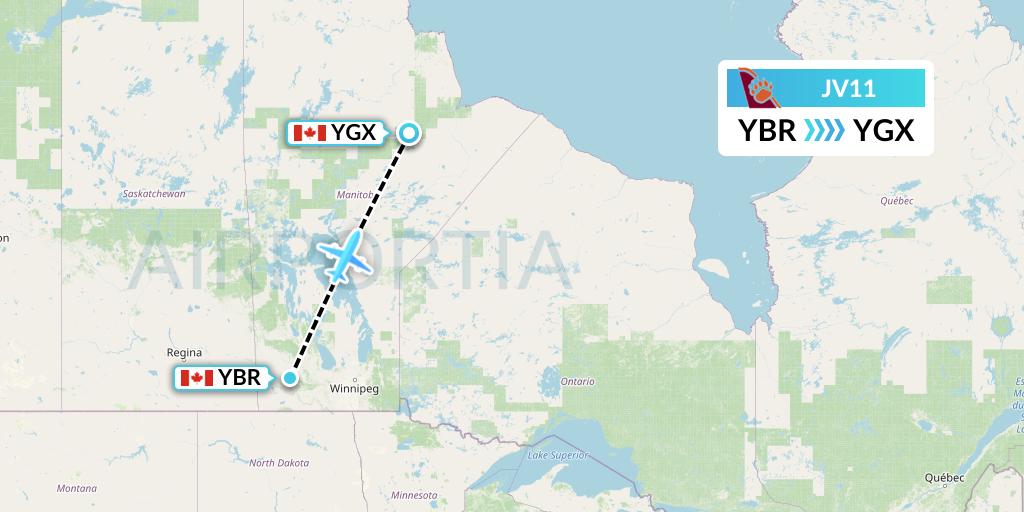 JV11 Flight Status Bearskin Airlines: Brandon to Gillam (BLS11)