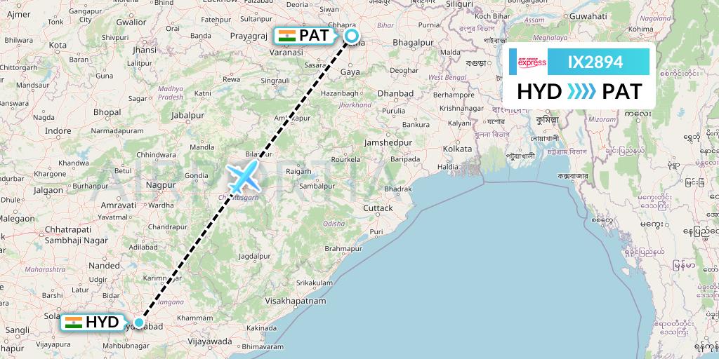 IX2894 Flight Status Air India Express: Hyderabad to Patna (AXB2894)