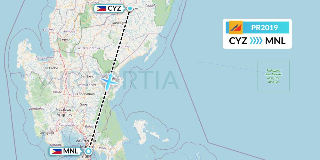 PR2019 Flight Status Philippine Airlines: Cauayan City to Manila (PAL2019)