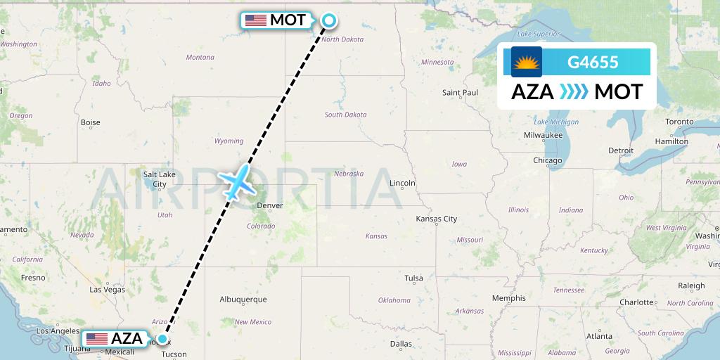 G4655 Flight Status Allegiant Air: Phoenix to Minot (AAY655)