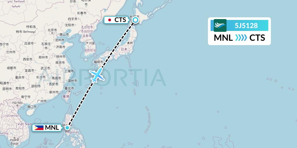 5J5128 Flight Status CEBU Pacific Air: Manila to Sapporo (CEB5128)
