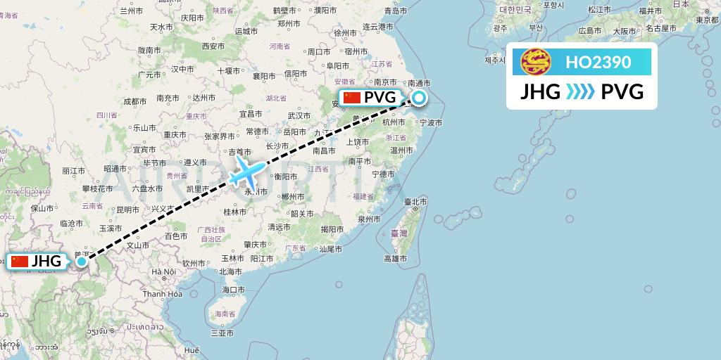 HO2390 Flight Status Juneyao Airlines: Jinghong to Shanghai (DKH2390)
