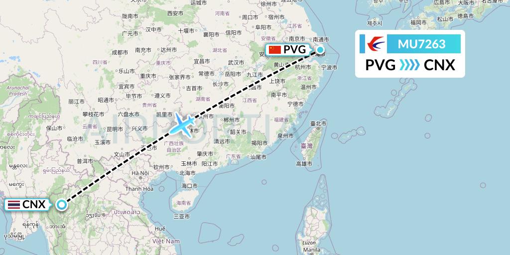 MU7263 Flight Status China Eastern Airlines: Shanghai to Chiang Mai ...