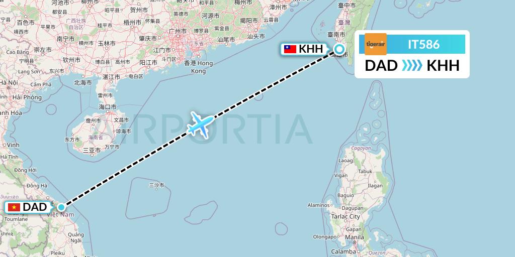 IT586 Flight Status Tigerair Taiwan: Da Nang to Kaohsiung (TTW586)