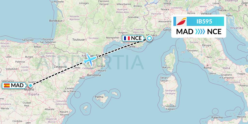 IB595 Flight Status Iberia: Madrid to Nice (IBE595)