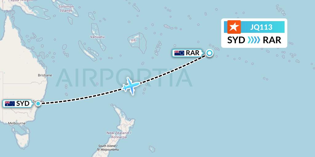 JQ113 Flight Status Jetstar Airways: Sydney to Avarua (JST113)