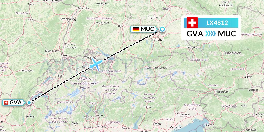 LX4812 Flight Status Swiss: Geneva to Munich (SWR4812)