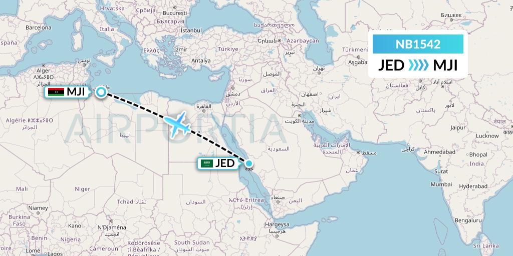 NB1542 Flight Status Berniq Airways: Jeddah to Tripoli (BNL1542)