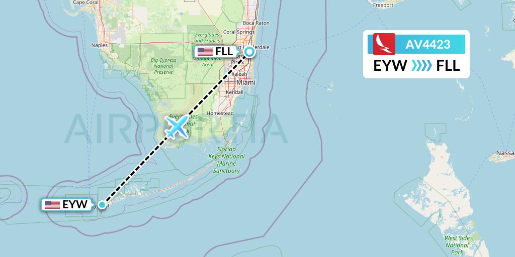 AV4423 Flight Status Avianca: Key West to Fort Lauderdale (AVA4423)