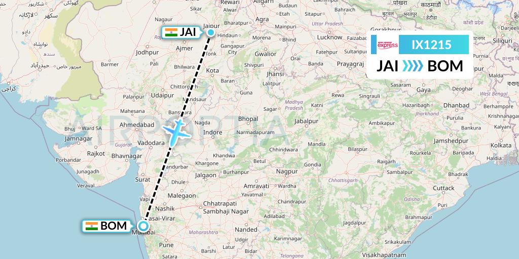 IX1215 Flight Status Air India Express: Jaipur to Mumbai (AXB1215)
