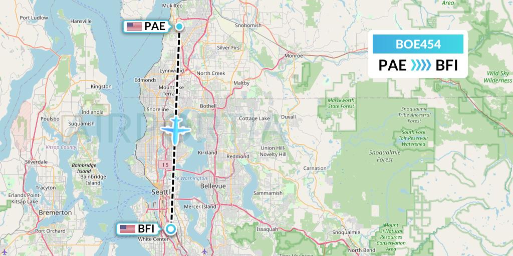 BOE454 Flight Status Boeing: Everett to Seattle