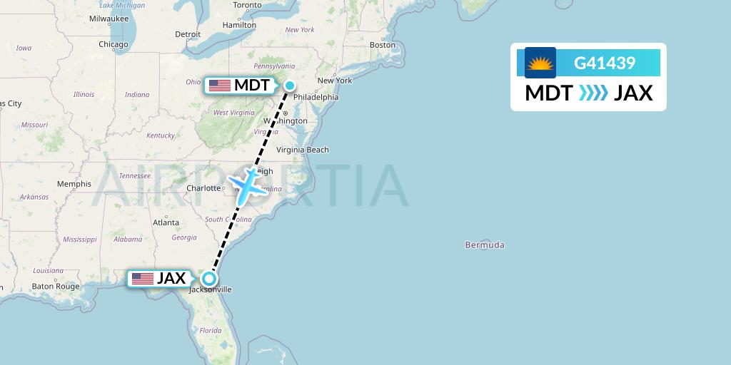G41439 Flight Status Allegiant Air: Harrisburg to Jacksonville (AAY1439)