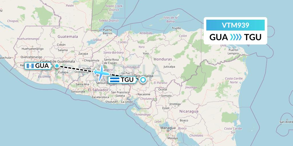 VTM939 Flight Status Aeronaves TSM: Guatemala City to Tegucigalpa