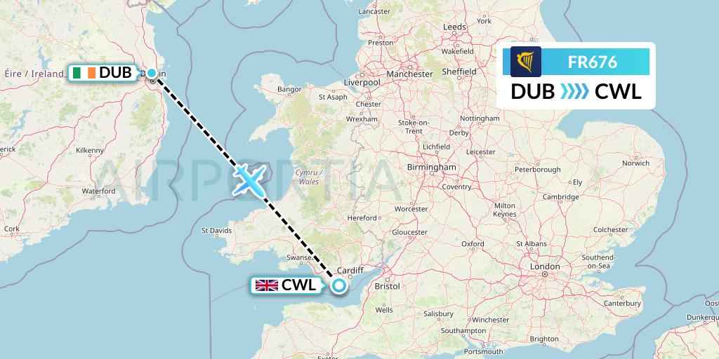 FR676 Flight Status Ryanair: Dublin to Cardiff (RYR676)