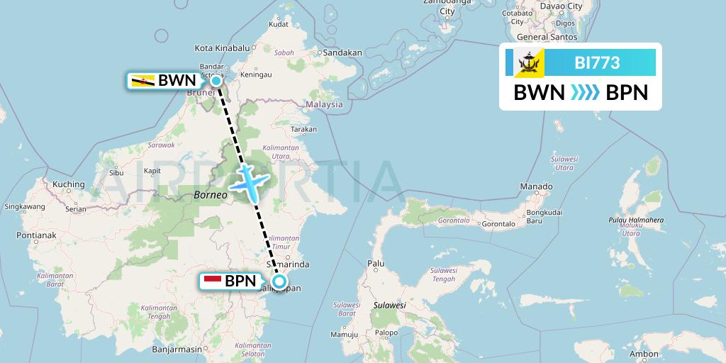 BI773 Flight Status Royal Brunei Airlines: Brunei to Balikpapan (RBA773)