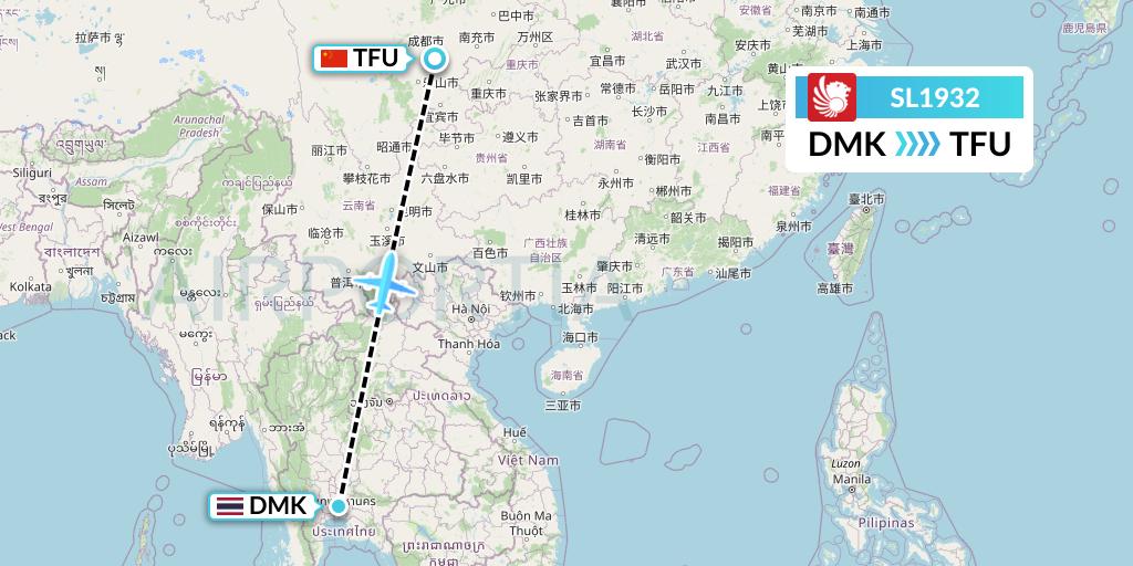 SL1932 Flight Status Thai Lion Air: Bangkok to Chengdu (TLM1932)