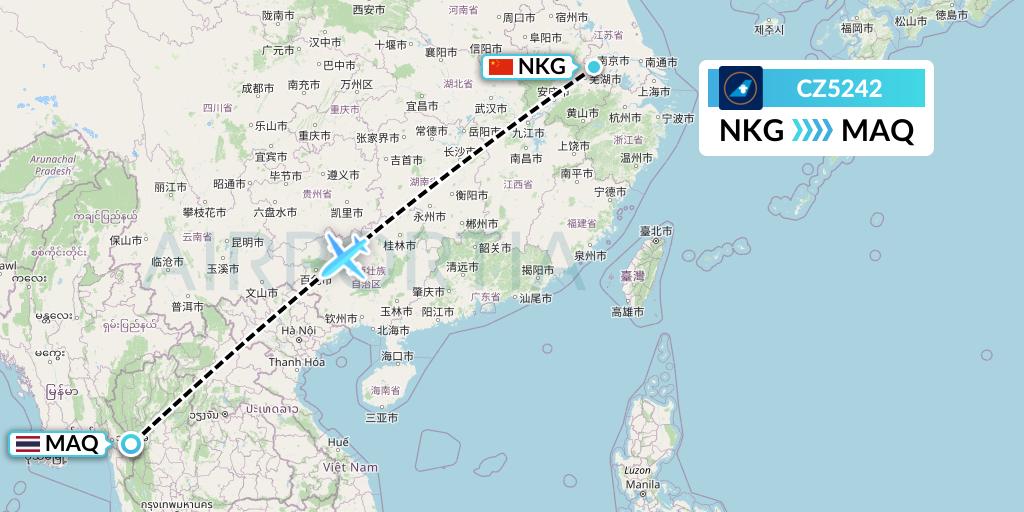 CZ5242 Flight Status China Southern Airlines: Nanjing to Mae Sot (CSN5242)