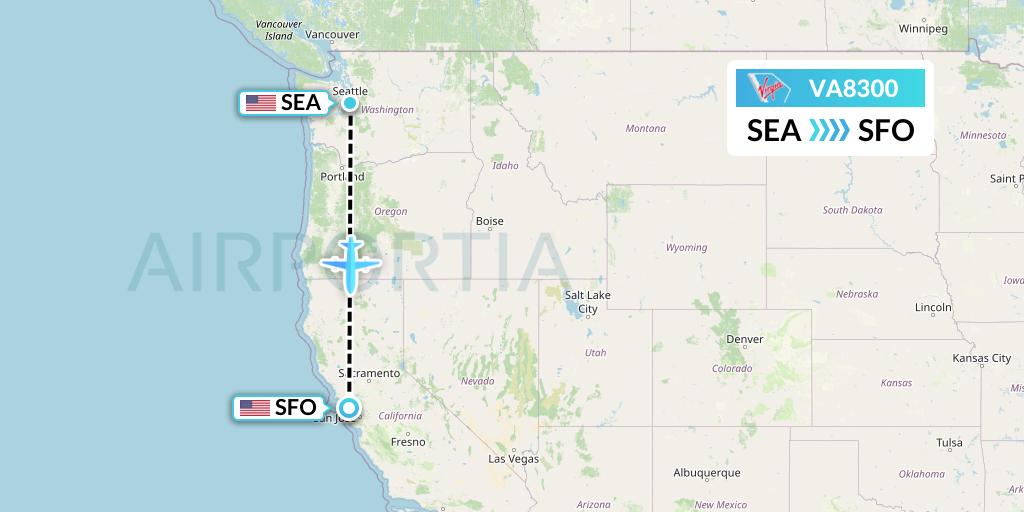 VA8300 Flight Status Virgin Australia: Seattle to San Francisco (VOZ8300)