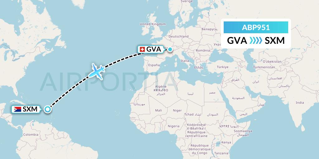 ABP951 Flight Status ABS Jets: Geneva to Sint Maarten