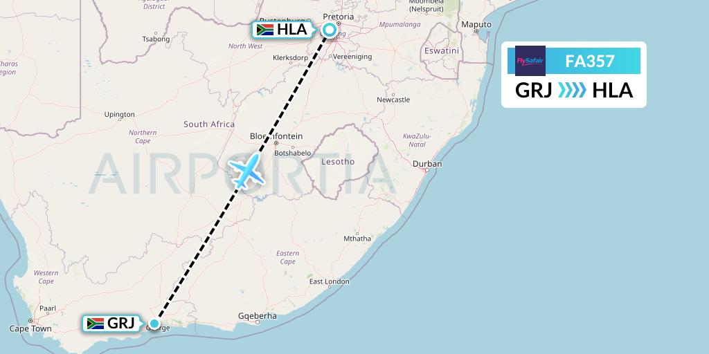 FA357 Flight Status Safair: George to Johannesburg (SFR357)
