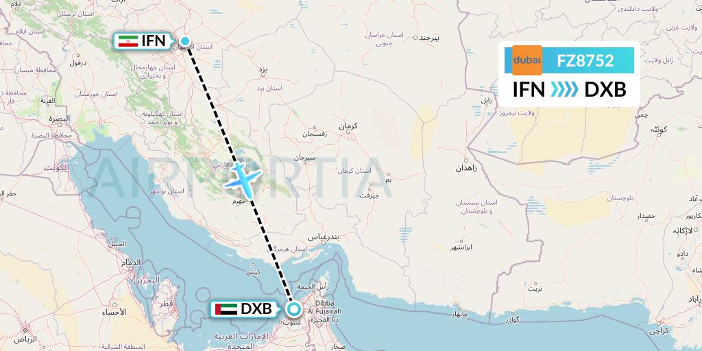 FZ8752 Flight Status FlyDubai: Isfahan to Dubai (FDB8752)