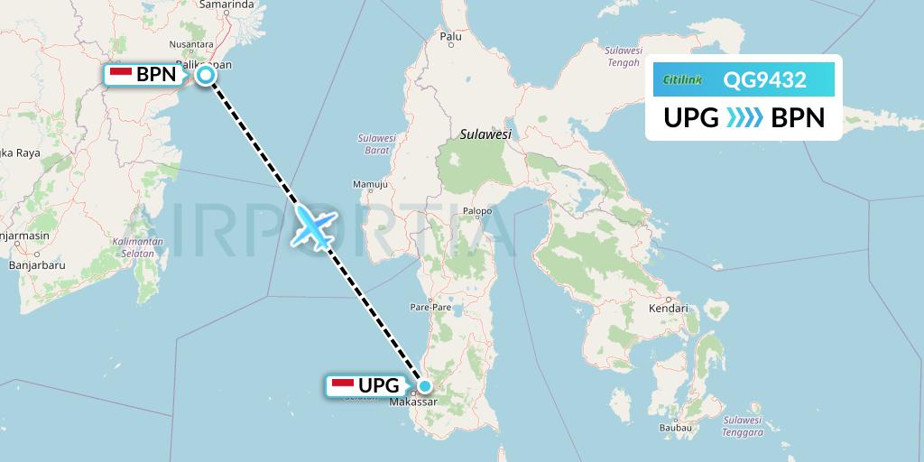 QG9432 Flight Status Citilink: Makassar to Balikpapan (CTV9432)