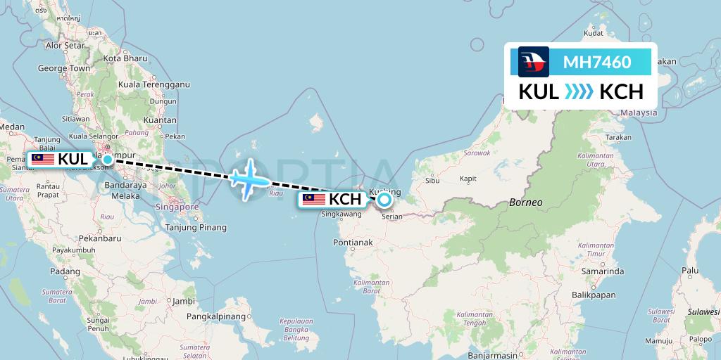 MH7460 Flight Status Malaysia Airlines: Kuala Lumpur to Kuching (MAS7460)
