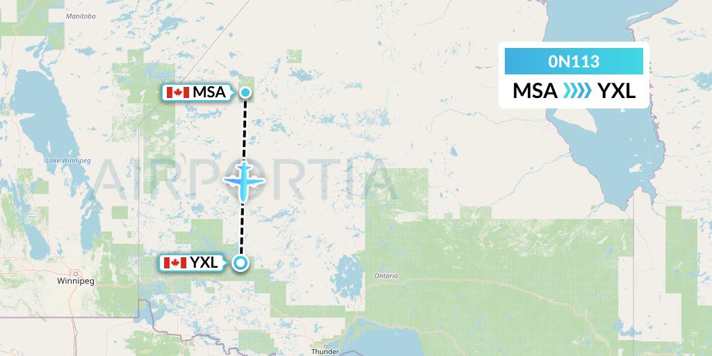 0N113 Flight Status North Star Air: Muskrat Dam to Sioux Lookout