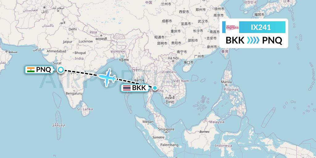IX241 Flight Status Air India Express: Bangkok to Pune (AXB241)