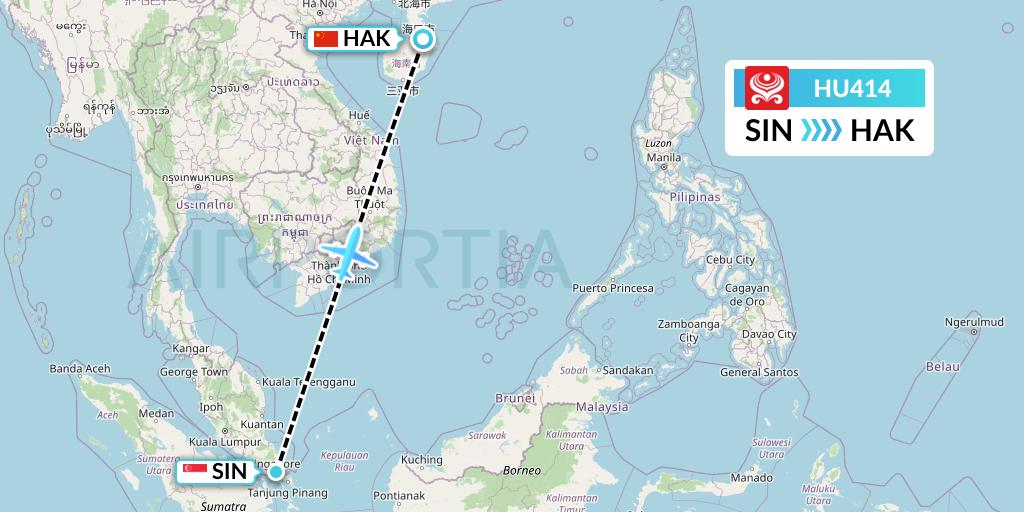 HU414 Flight Status Hainan Airlines: Singapore to Haikou (CHH414)