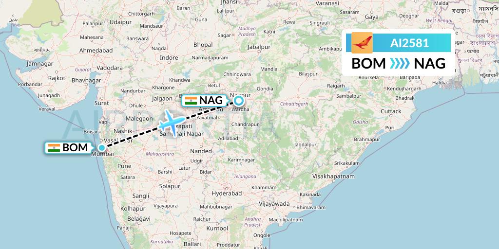 AI2581 Flight Status Air India: Mumbai to Nagpur (AIC2581)