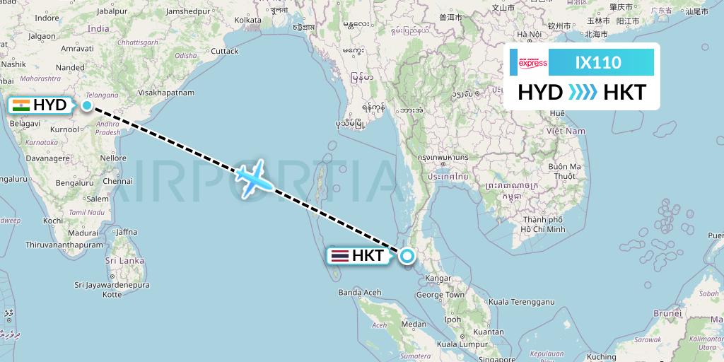IX110 Flight Status Air India Express: Hyderabad to Phuket (AXB110)
