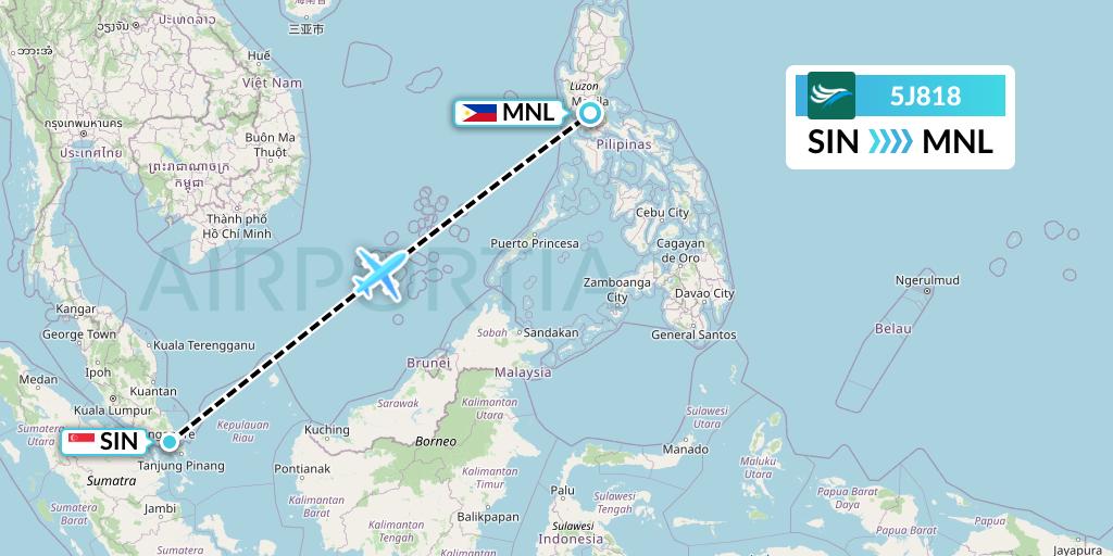 5J818 Flight Status CEBU Pacific Air: Singapore to Manila (CEB818)