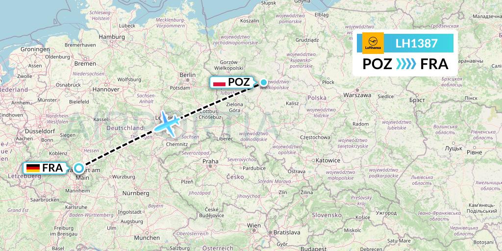 LH1387 Flight Status Lufthansa: Poznan to Frankfurt (DLH1387)