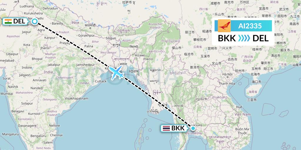 AI2335 Flight Status Air India: Bangkok to Delhi (AIC2335)