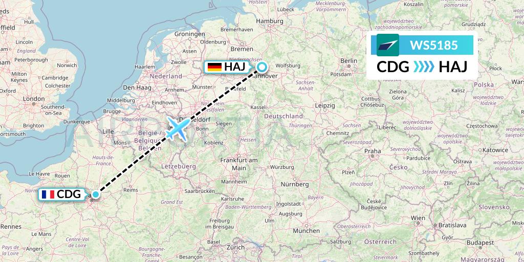 WS5185 Flight Status WestJet: Paris to Hannover (WJA5185)
