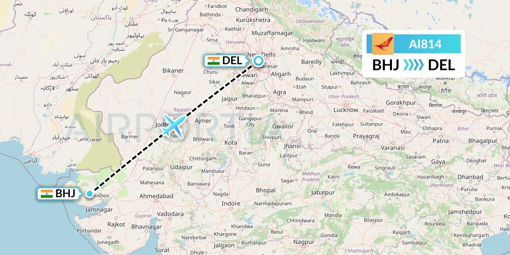 AI814 Flight Status Air India: Bhuj to Delhi (AIC814)