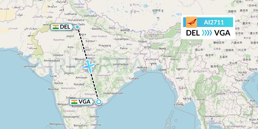 AI2711 Flight Status Air India: Delhi to Vijayawada (AIC2711)