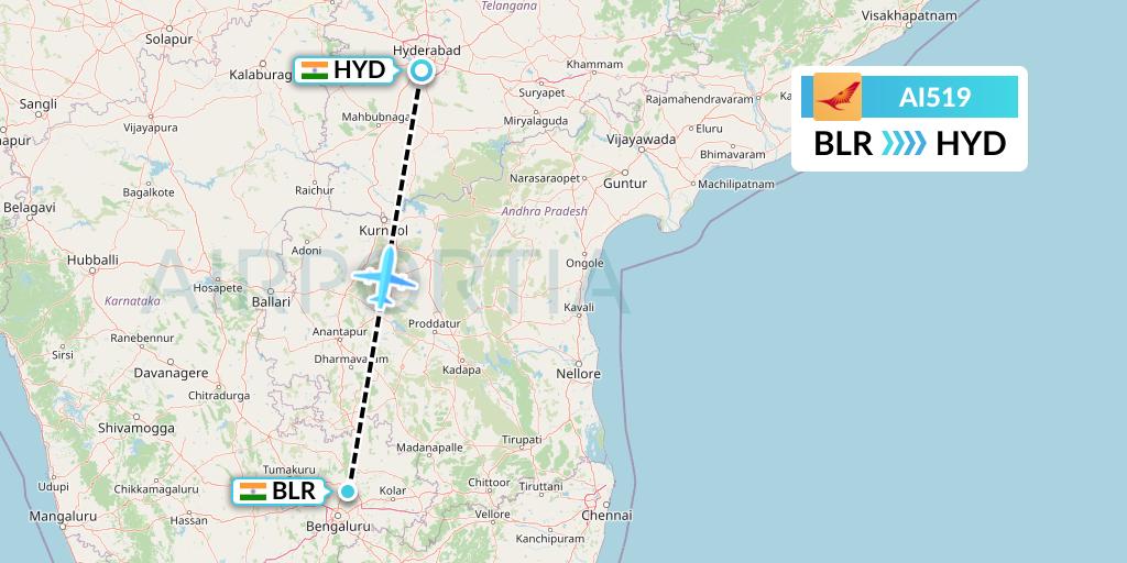 AI519 Flight Status Air India: Bangalore to Hyderabad (AIC519)