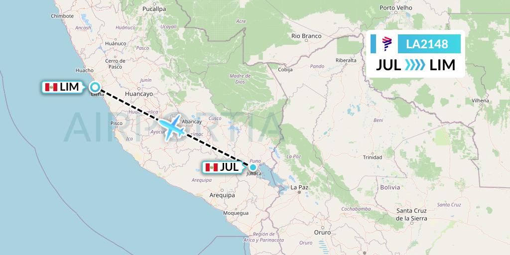 LA2148 Flight Status LAN Airlines: Juliaca to Lima (LAN2148)